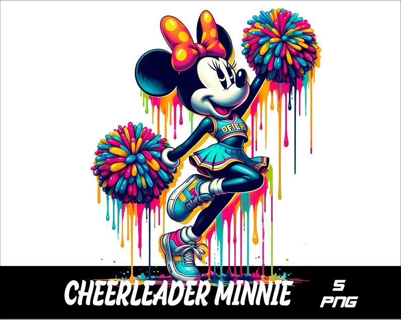 5 PNG Cheerleader Minnie Png Mouse Splash and Watercolor Png Minnie ...