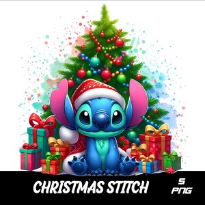 5 PNG Christmas Stitch Png Stitch Splash and Watercolor Png Christmas ...