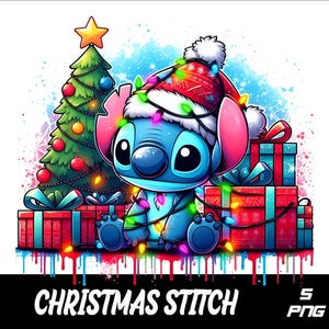 5 PNG Christmas Light Stitch Png Stitch Splash and Watercolor Png ...