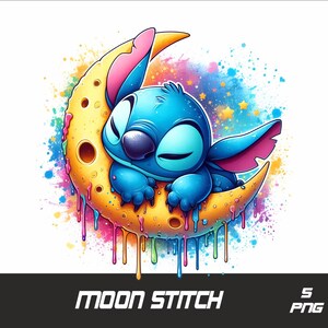 5 PNG Moon Stitch Png Stitch Splash and Watercolor Png Sleep Stitch ...