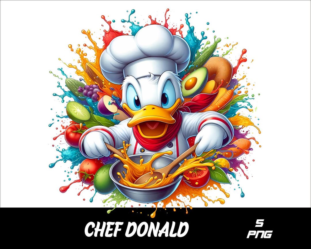 5 PNG Chef Donald Png Splash and Watercolor Png Duck Transparent PNG ...
