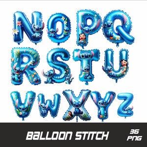 Balloon Lilo and Stitch Alphabet Png Font Stitch and Lilo Letters Png ...