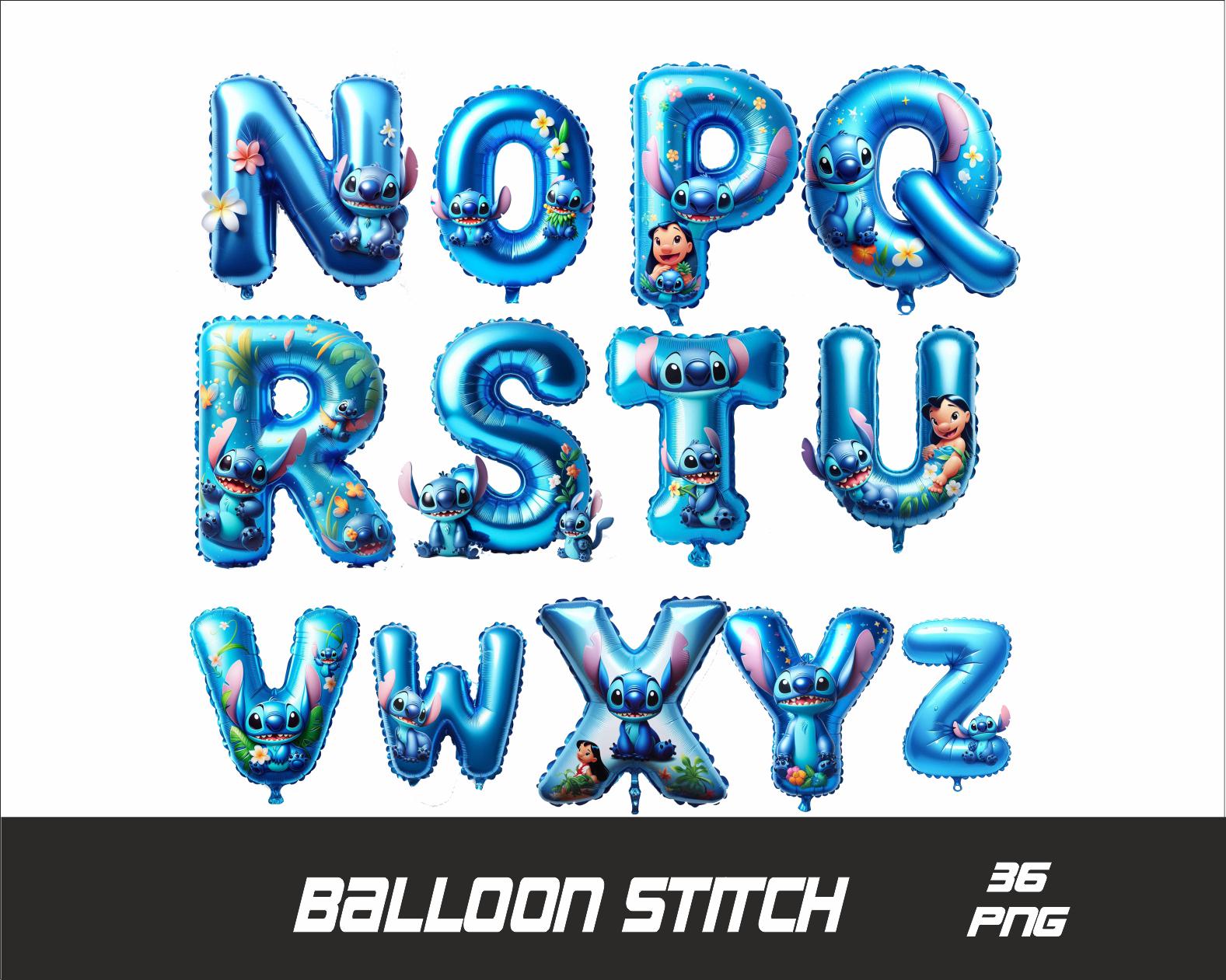 Balloon Lilo and Stitch Alphabet Png Font Stitch and Lilo Letters Png ...