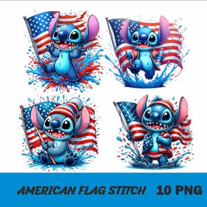 10 PNG American Flag Stitch Png American Stitch Splash and Watercolor ...