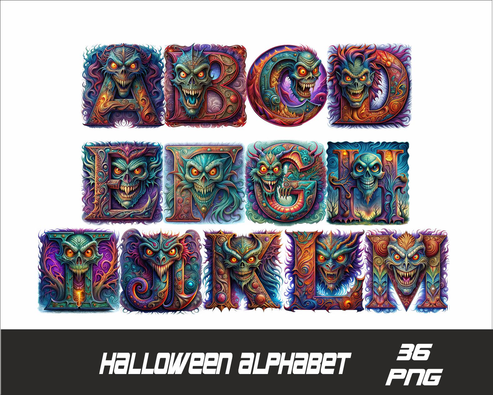 Halloween Alphabet Png Font Halloween Letters Png Font Hallowen Monster ...