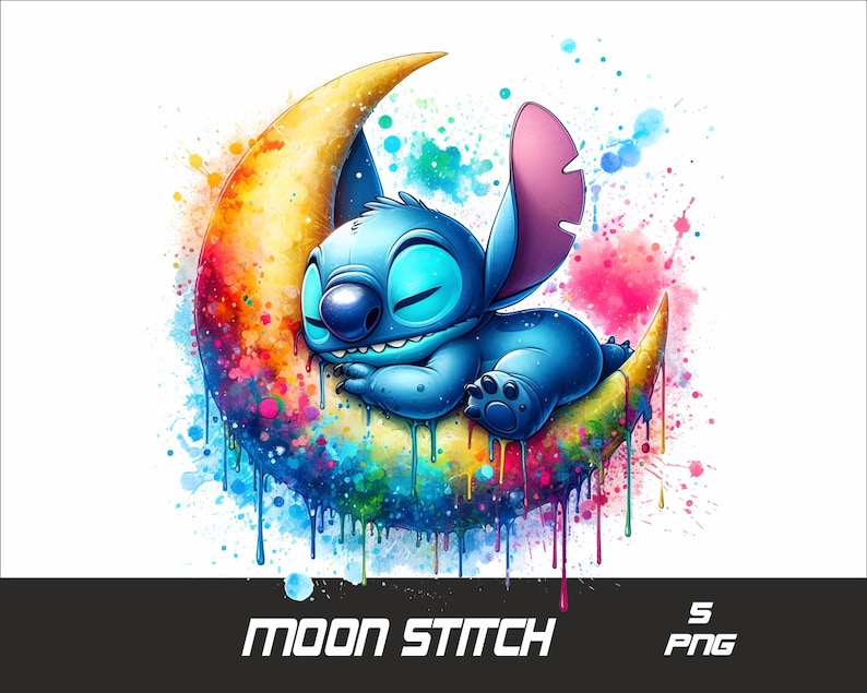 5 PNG Moon Stitch Png Stitch Splash and Watercolor Png Sleep Stitch ...