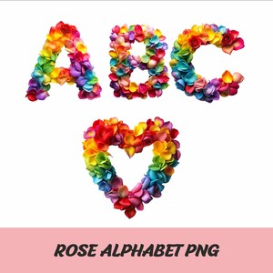 Colourful Rose Flowers Alphabet Png Font Wedding Letters Rose Flowers ...