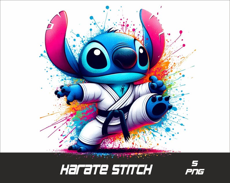 5 PNG Karate Stitch Png Stitch Splash and Watercolor Png Karate Stitch ...