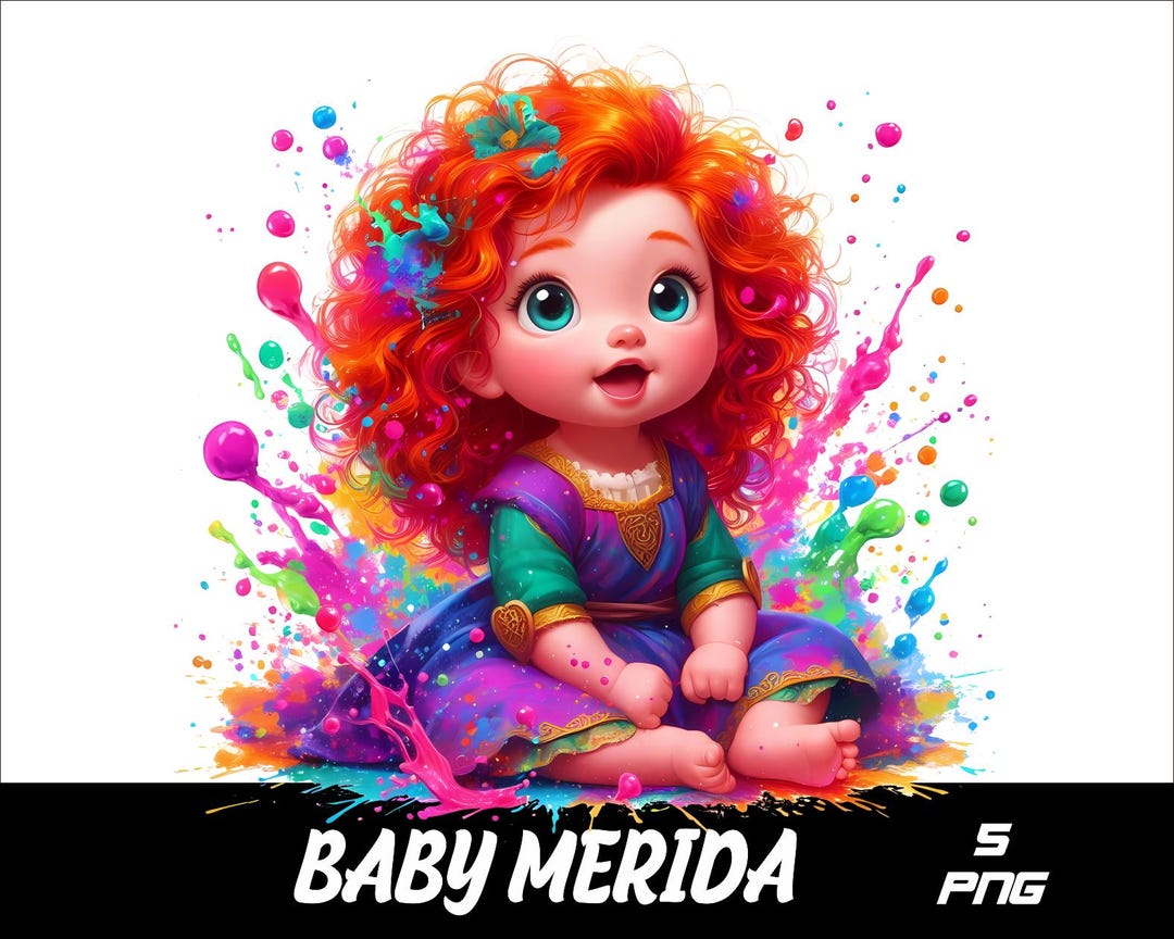 5 PNG Baby Princess Png Merida Splash and Watercolor Png Baby Merida ...
