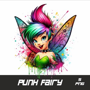 5 PNG Punk Fairy Tinker Png Rocker Fairy Splash and Watercolor Png Punk ...