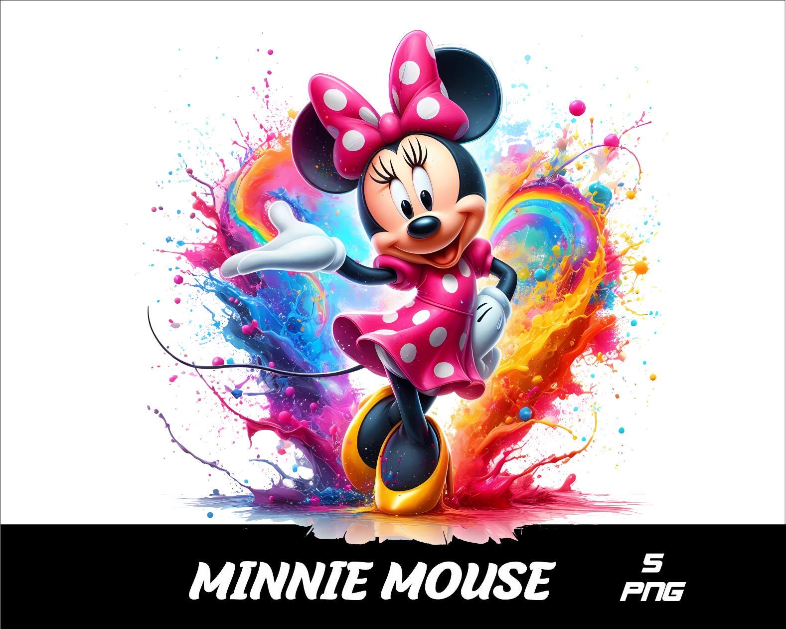 5 PNG Minnie Png Mouse Splash and Watercolor Png Minnie Transparent PNG ...