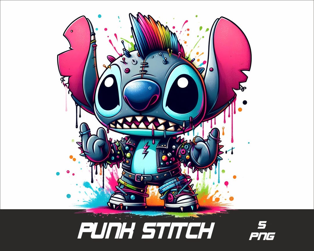 5 PNG Punk Stitch Png Stitch Splash and Watercolor Png Rocker Stitch ...