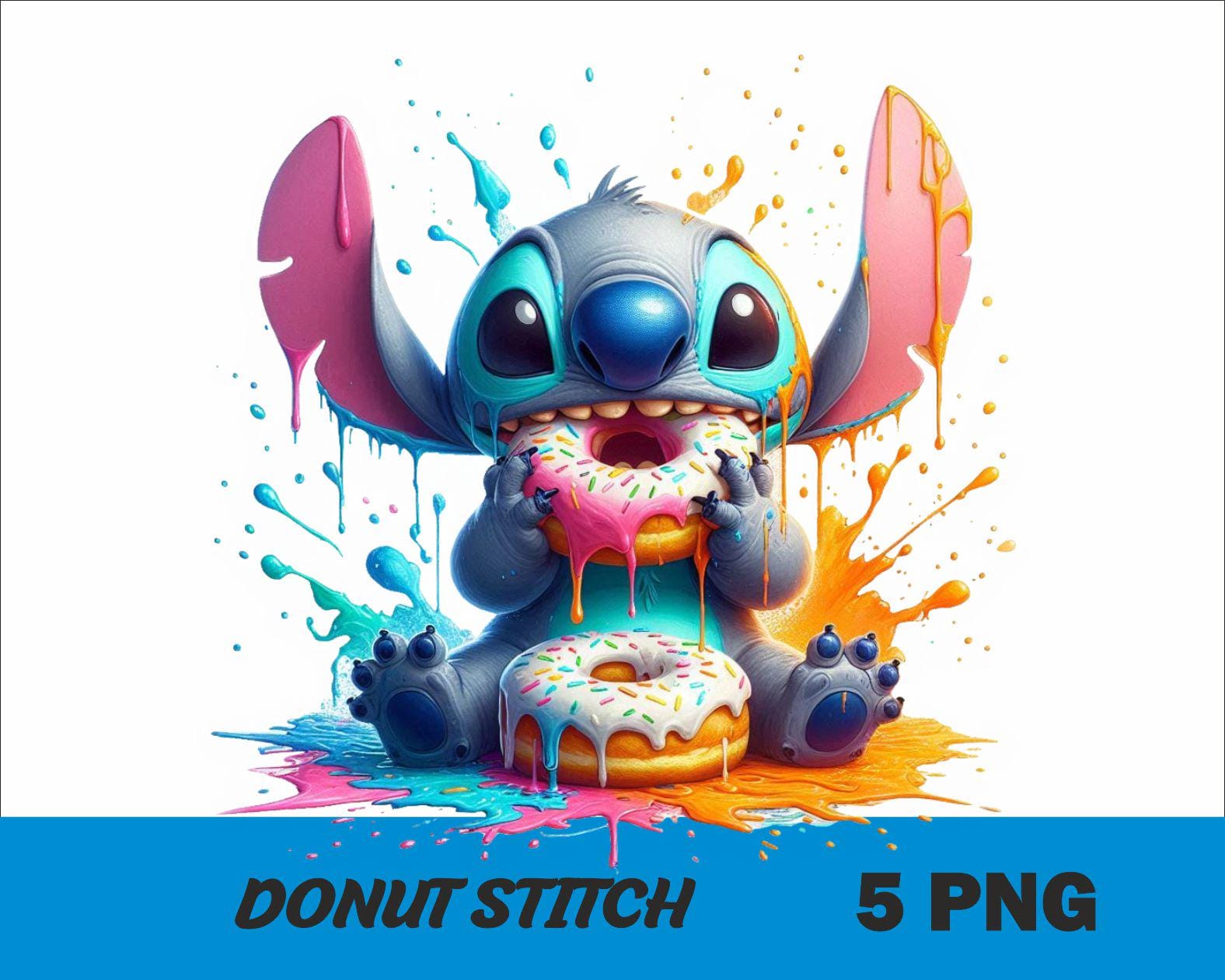 5 PNG Donut Stitch Png Stitch Splash and Watercolor Png Stitch ...