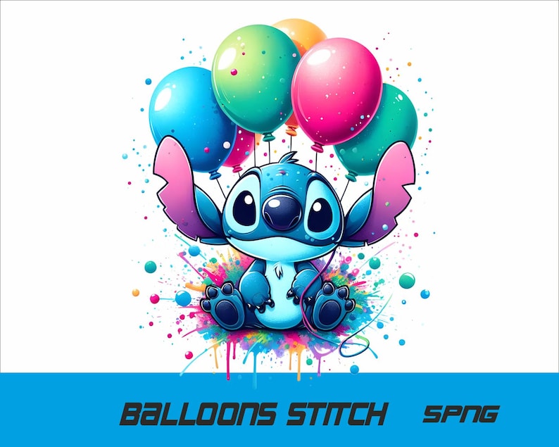 5 PNG Balloons Stitch Png Stitch Splash and Watercolor Png Stitch ...