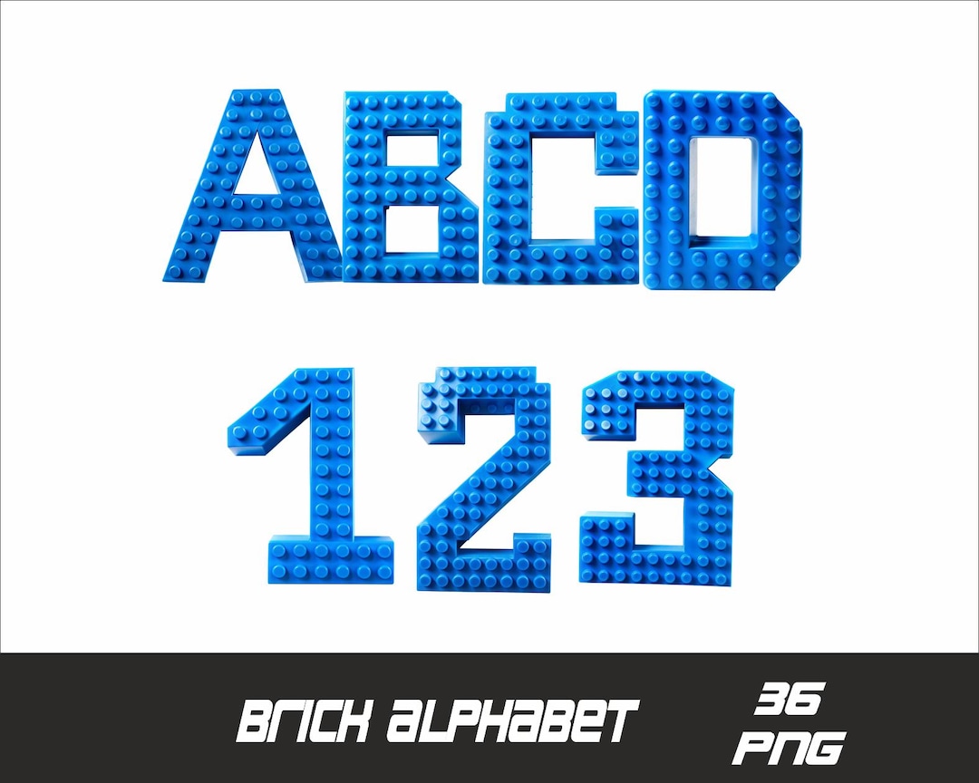 Blue Brick Alphabet Png Font Colourful Block Letters Png Blue Bulding ...
