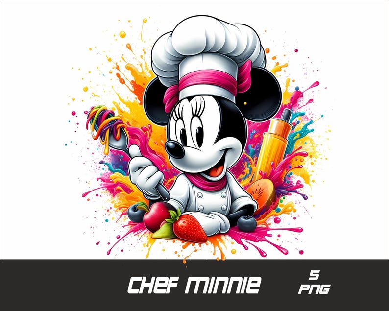 5 PNG Chef Minnie Png Mouse Splash and Watercolor Png Minnie ...