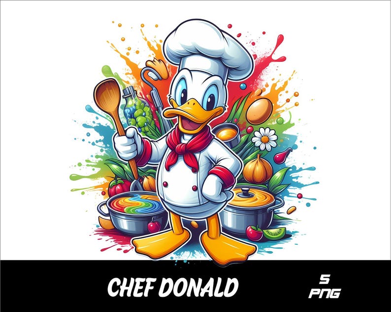 5 PNG Chef Donald Png Splash and Watercolor Png Duck Transparent PNG ...