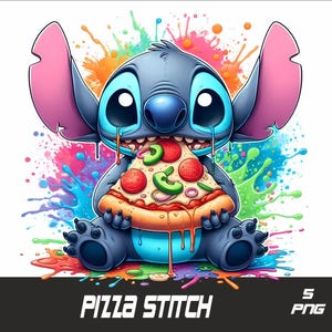 5 PNG Pizza Stitch Png Stitch Splash and Watercolor Png Stitch ...
