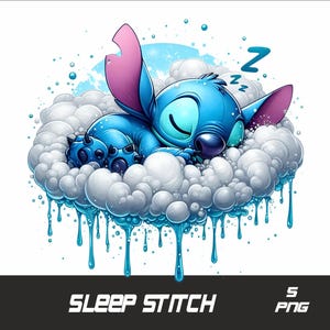 5 PNG Cloude Sleep Stitch Png Stitch Splash and Watercolor Png Sleep ...