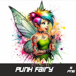 5 PNG Punk Fairy Tinker Png Rocker Fairy Splash and Watercolor Png Punk ...