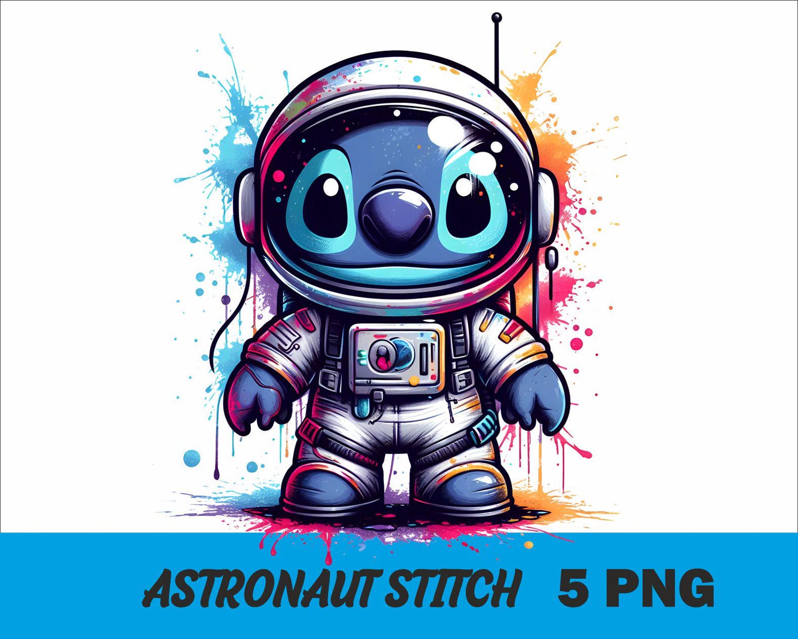 5 PNG Astronaut Stitch Png Stitch Splash and Watercolor Png Astronaut ...