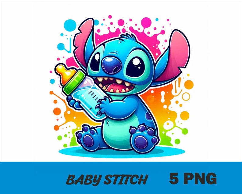 5 PNG Baby Stitch Png Stitch Splash and Watercolor Png Stitch ...