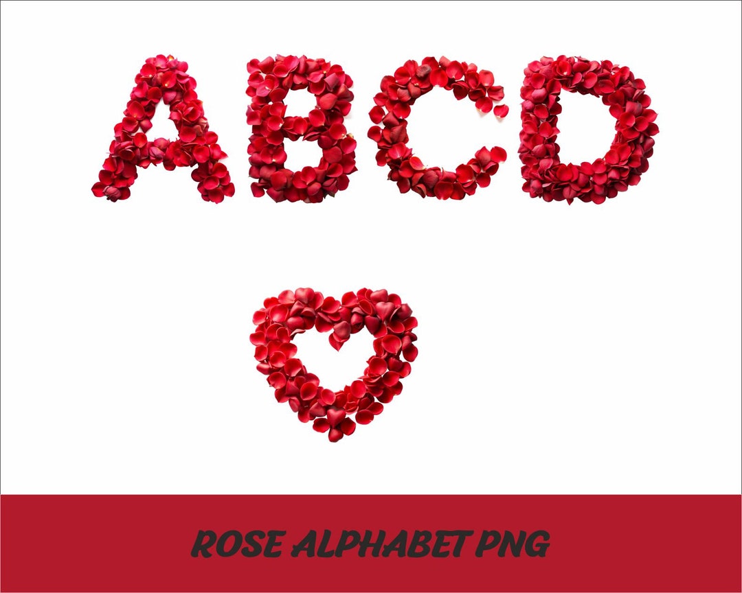 Red Rose Flowers Alphabet Png Font Wedding Letters Rose Flowers Font ...