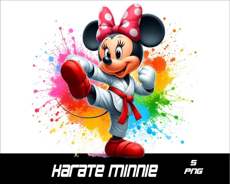 5 PNG Karate Minnie Png Mouse Splash and Watercolor Png Minnie ...