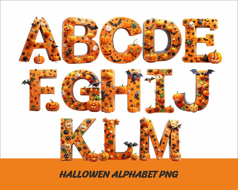 Halloween Pumpkin Alphabet Png Font Halloween Letters Png Pumpkin Font ...