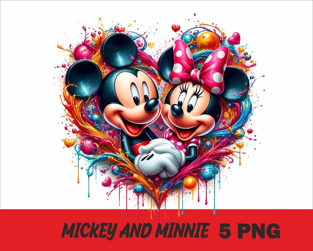5 PNG Mickey and Minnie Png Lover Mouse Splash and Watercolor Png ...