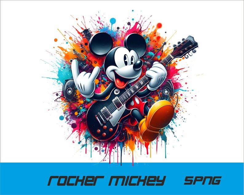 5 PNG Rocker Mickey Png Rocker Mouse Splash and Watercolor Png Mickey ...