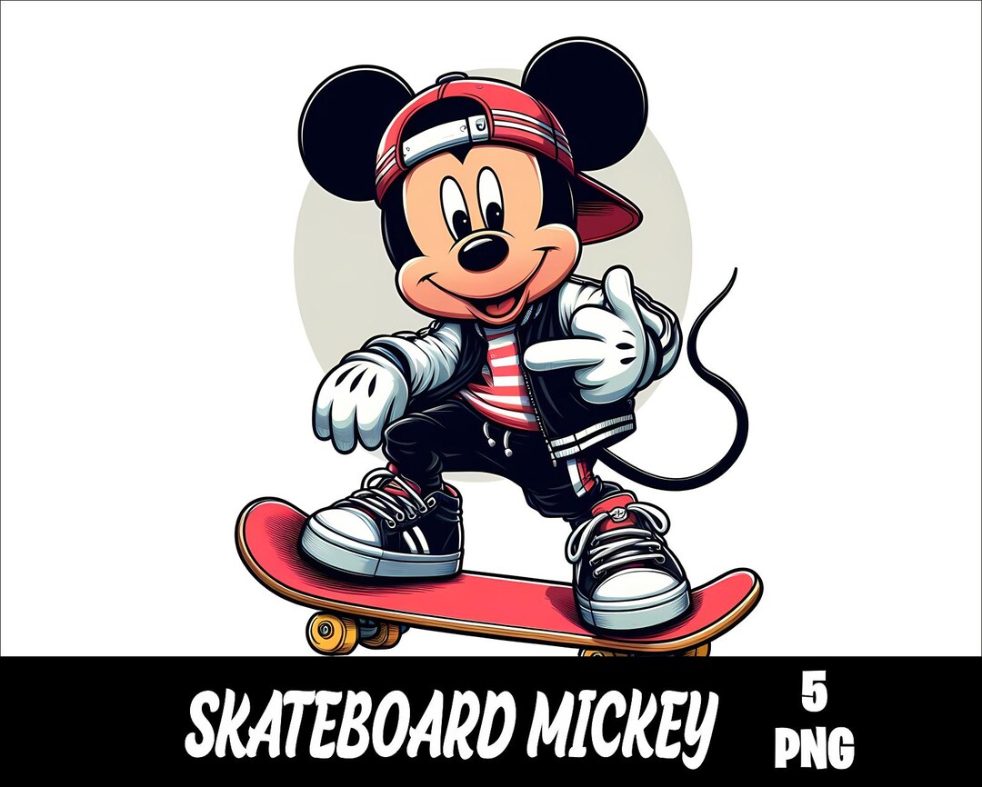 5 PNG Skateboard Mickey Png Mouse Splash and Watercolor Png Mickey ...