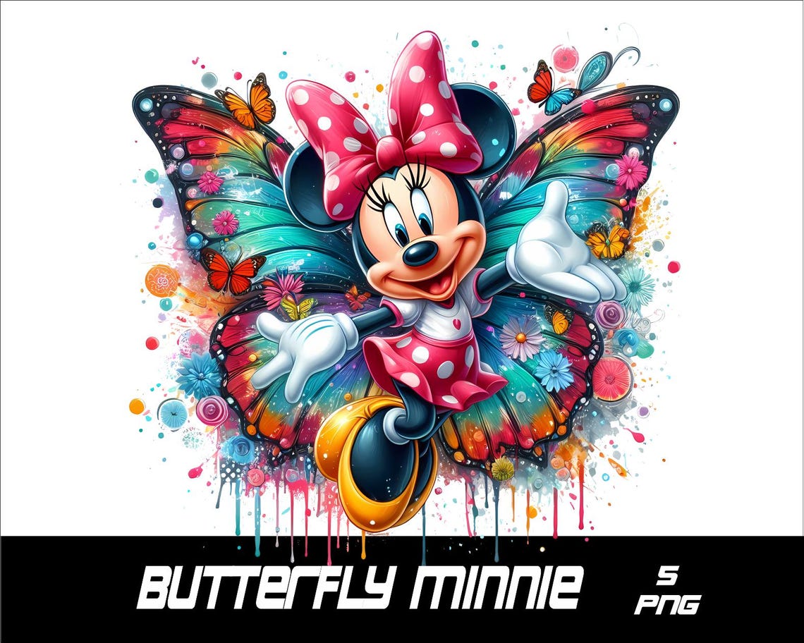 5 PNG Butterflt Minnie Png Mouse Splash and Watercolor Png Butterfly ...