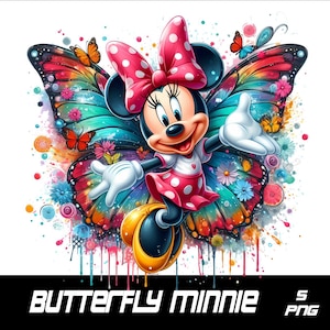 5 PNG Butterflt Minnie Png Mouse Splash and Watercolor Png Butterfly ...