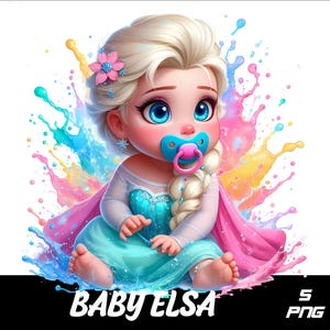 5 PNG Baby Princess Png Elsa Splash and Watercolor Png Baby Elsa ...