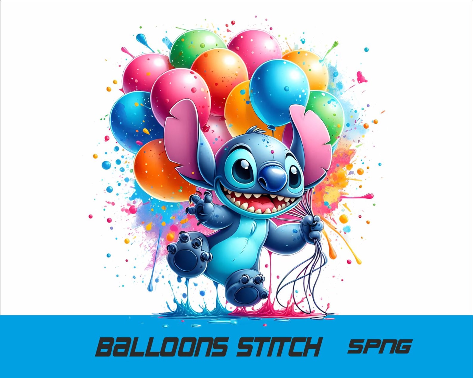 5 PNG Balloons Stitch Png Stitch Splash and Watercolor Png Stitch ...