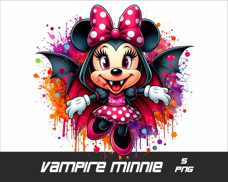5 PNG Vampire Minnie Png Mouse Splash and Watercolor Png Minnie ...