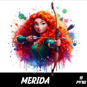 5 PNG Princess Png Merida Splash and Watercolor Png Merida Transparent ...