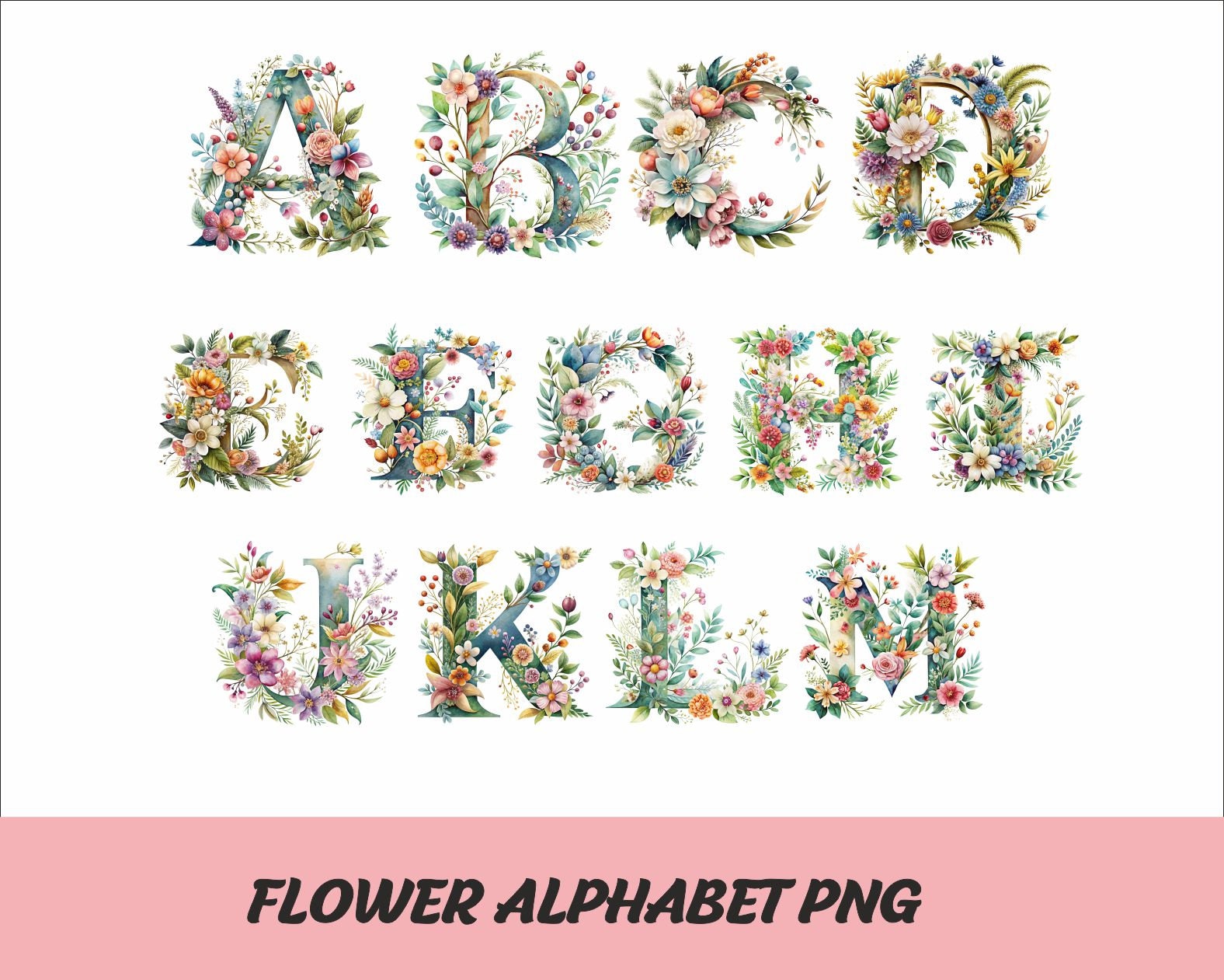 Flowers Alphabet Png Font Wedding Letters Flowers Font Wedding Flowers ...