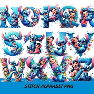 Lilo and Stitch Alphabet Png Font Stitch and Lilo Letters Png Stitch ...