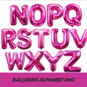 Party Balloons Pink Alphabet Png Font Pink Balloons Letters Png Party ...