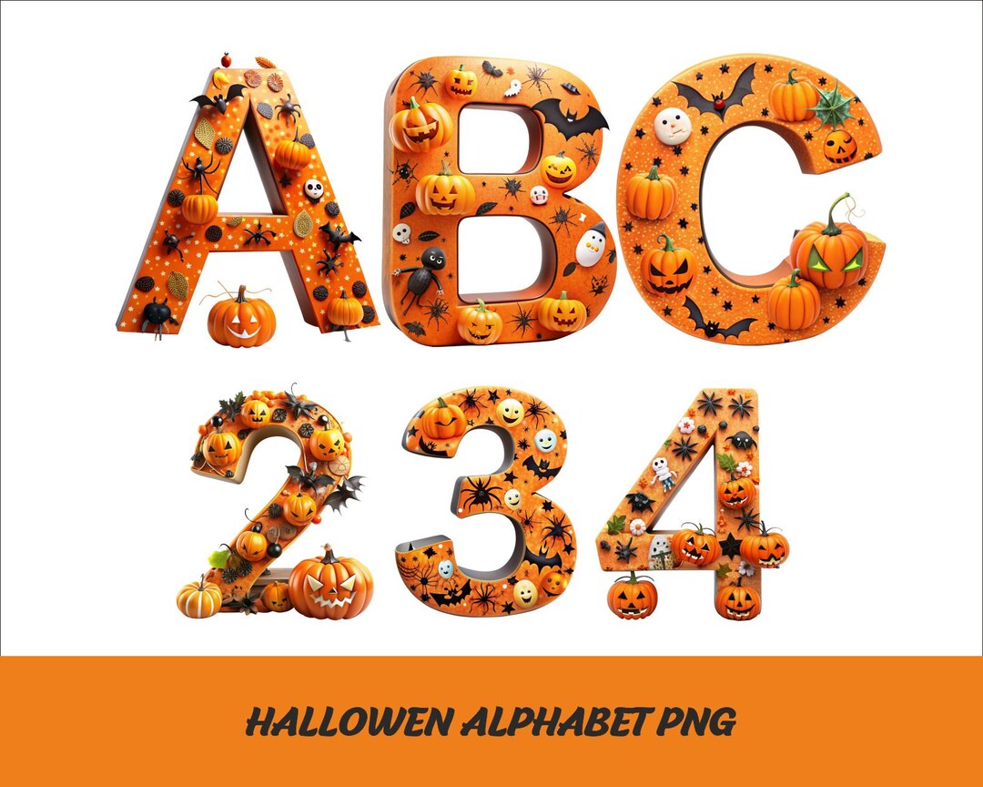 Halloween Pumpkin Alphabet Png Font Halloween Letters Png Pumpkin Font ...