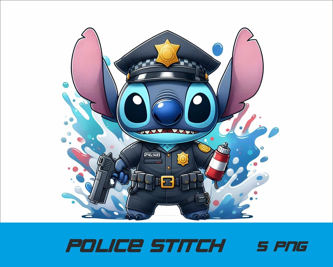 5 PNG Police Stitch Png Stitch Splash and Watercolor Png Stitch ...