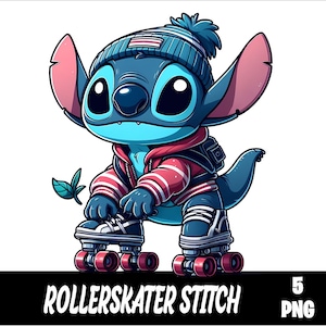 5 PNG Rollerskate Stitch Png Stitch Splash and Watercolor Png Stitch ...
