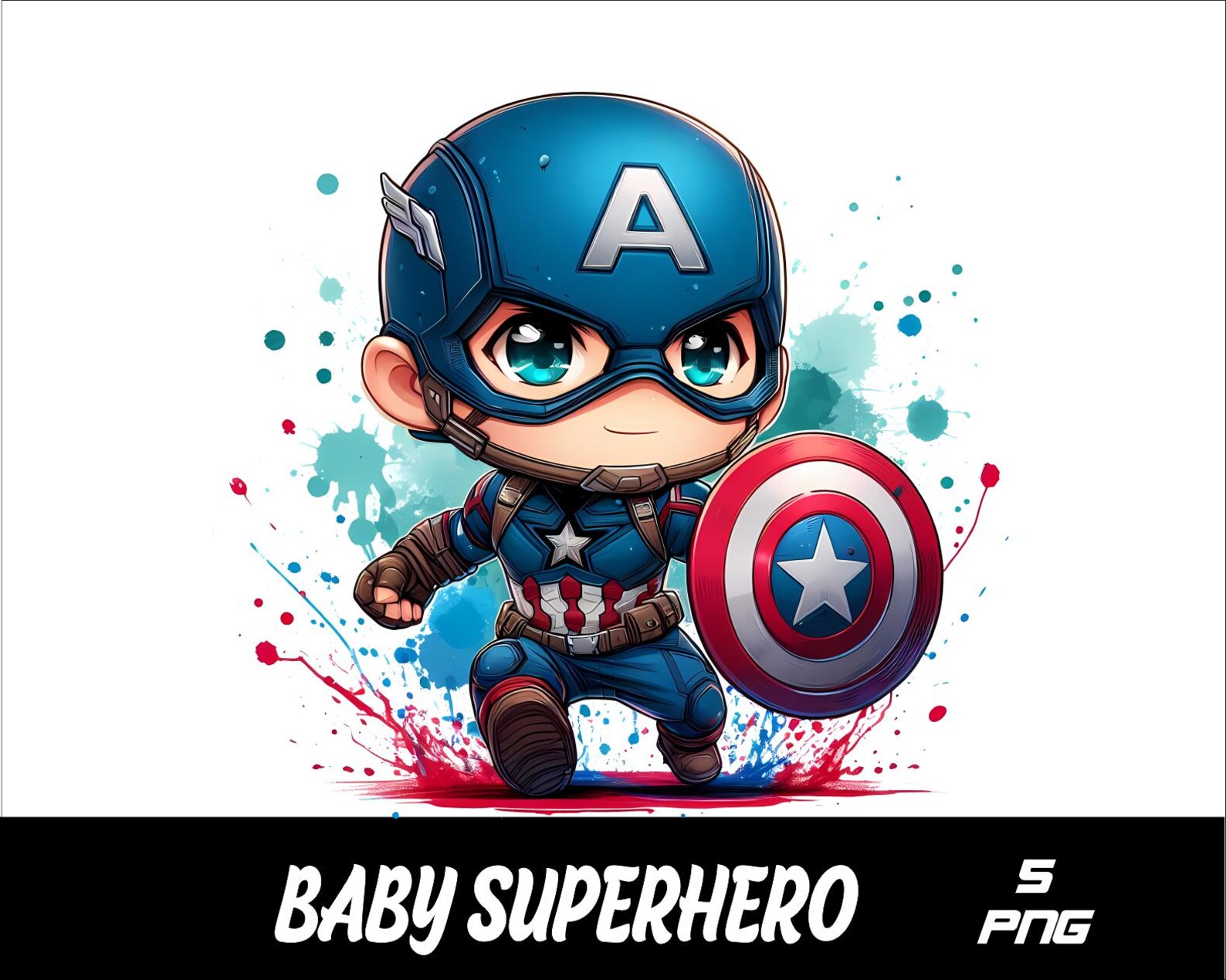 5 PNG Baby Superhero Png Captain Superhero Splash and Watercolor Png ...