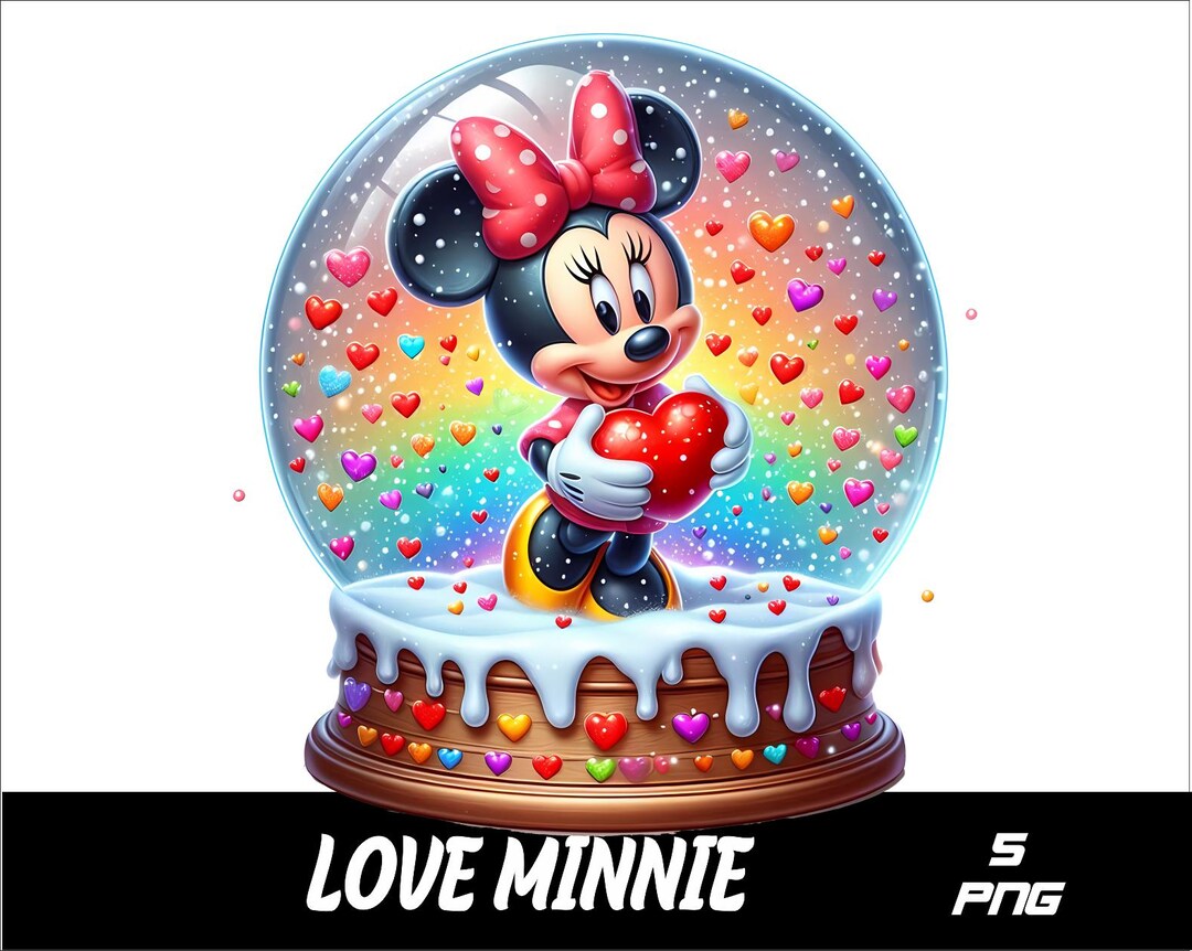 5 PNG Love Snow Globe Minnie Png Mouse Splash and Watercolor Png Minnie ...