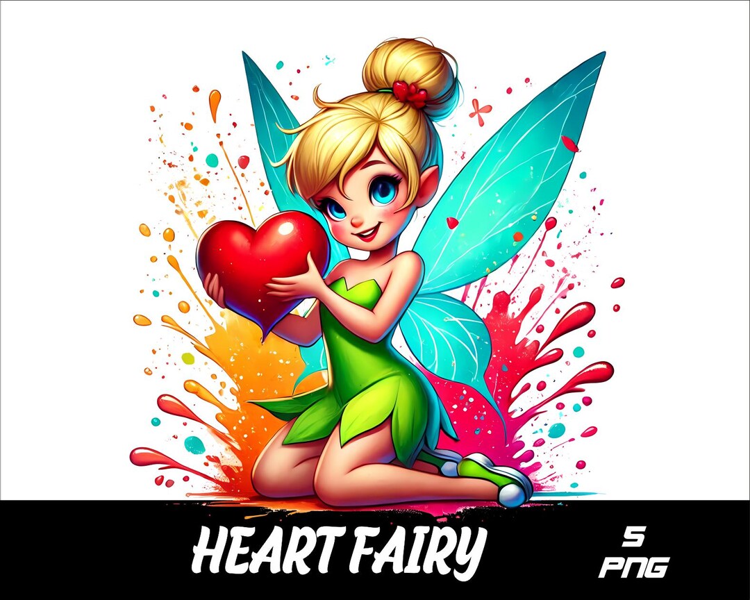 5 PNG Heart Fairy Tinker Png Cute Fairy Splash and Watercolor Png Love ...