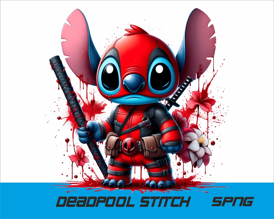 5 PNG Stitch Super Hero Png Stitch Splash and Watercolor Png Stitch ...