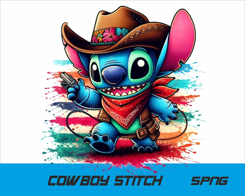 5 PNG Cowboy Stitch Png Stitch Splash and Watercolor Png Stitch ...