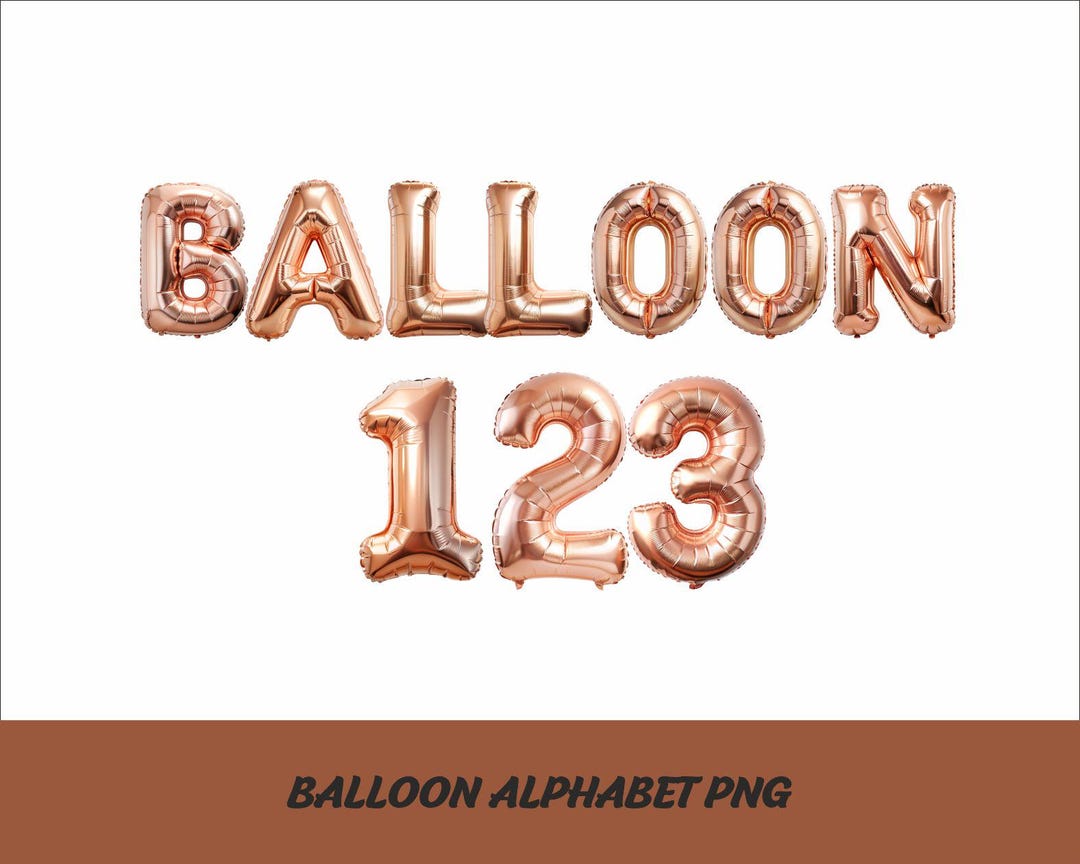 Party Balloons Rose Gold Alphabet Png Font Rose Gold Balloons Letters ...